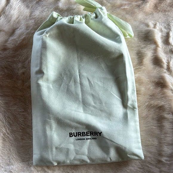 Burberry | Bags | Burberry Calfskin Zipper Pouch Branded Charcoal Gray ...
